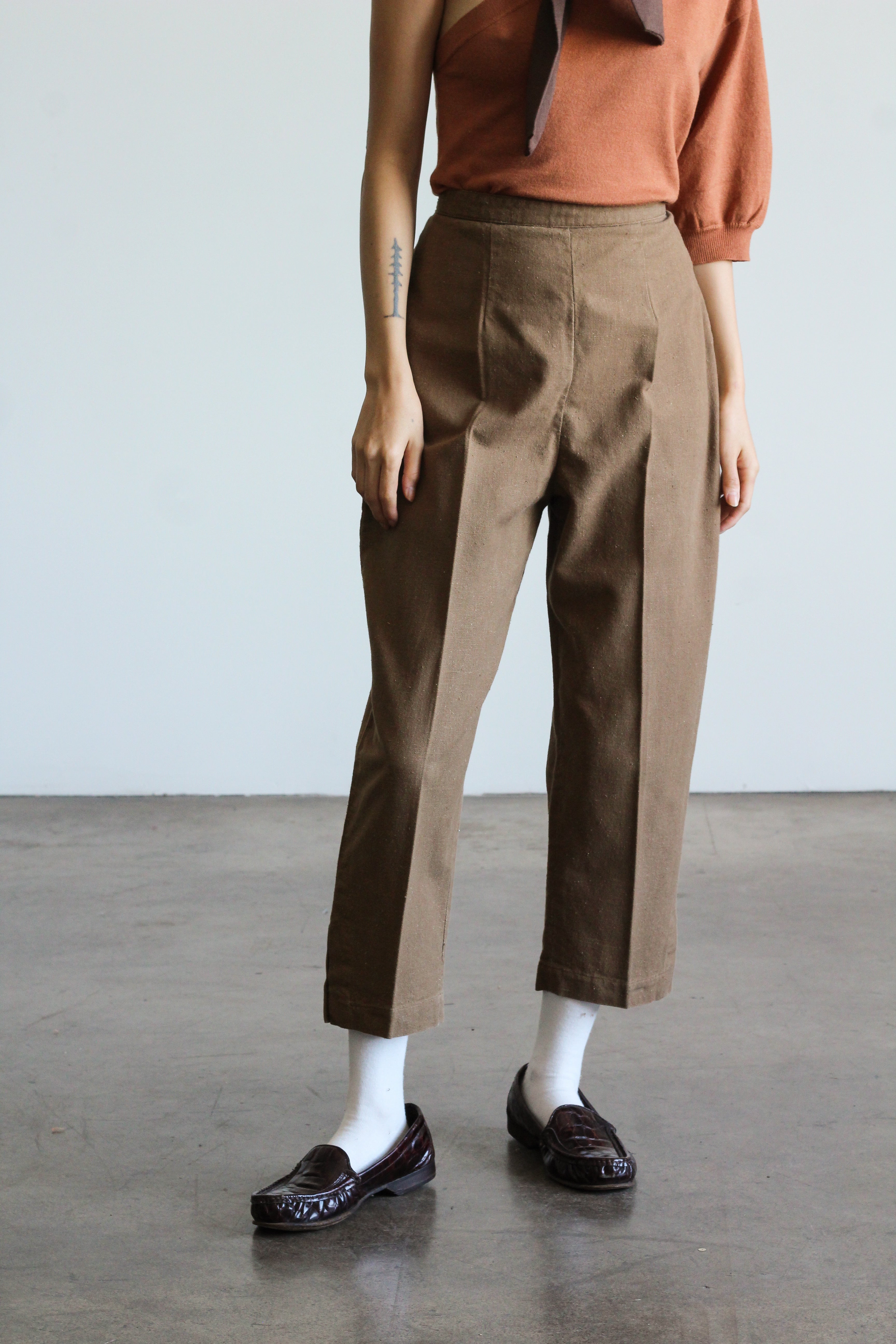 1950's mocha cotton cropped pant | VINTAGE – Hall of Wonders